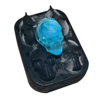 China MHC Food Grade 4 Cavity Ice Cube Trays Silicone Ice Cube Tray Mold Flexible Freezer Safe Cake Moulds for sale