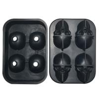 China MHC Food Grade 4 Cavity Ice Cube Trays Silicone Ice Cube Tray Mold Flexible Freezer Safe Cake Moulds for sale