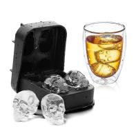 China MHC Food Grade 4 Cavity Ice Cube Trays Silicone Ice Cube Tray Mold Flexible Freezer Safe Cake Moulds for sale