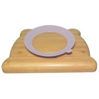 China MHC Silicon Divided Suction Dining Kids Wooden Food Bamboo Cutlery Silicon Baby Plate for sale