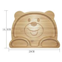 China MHC Silicon Divided Suction Dining Kids Wooden Food Bamboo Cutlery Silicon Baby Plate for sale