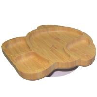 China MHCsilicon Bamboo Baby Plate BPA Free Divided Suction Dining Wooden Food Bamboo Cutlery for sale