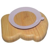 China MHCsilicon Bamboo Baby Plate BPA Free Divided Suction Dining Wooden Food Bamboo Cutlery for sale