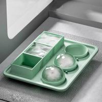 China MHC Ice Cube Trays For Freezer Silicone With Lid Large Square And Round Ice Cream Tools for sale