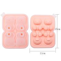 China MHC Custom Shape Logo Factory Wholesale Pink Animal Ice Cube Tray Silicone Small 3D Bear Shape Ice Cube for sale