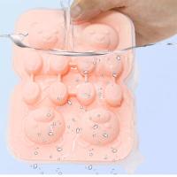 China MHC Custom Shape Logo Factory Wholesale Pink Animal Ice Cube Tray Silicone Small 3D Bear Shape Ice Cube for sale