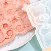China MHC Custom Shape Logo Factory Wholesale Pink Animal Ice Cube Tray Silicone Small 3D Bear Shape Ice Cube for sale
