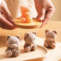 China MHC Custom Shape Logo Factory Wholesale Pink Animal Ice Cube Tray Silicone Small 3D Bear Shape Ice Cube for sale
