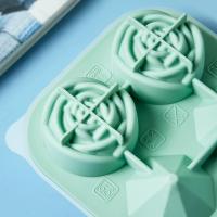 China MHC Custom Shape 3D Flower Ice Cube Tray With Lid Non-Spill 4 Rosette And Diamond Ice Cream Tools for sale