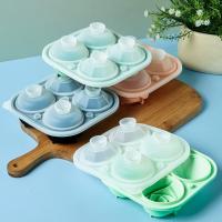 China MHC Custom Shape 3D Flower Ice Cube Tray With Lid Non-Spill 4 Rosette And Diamond Ice Cream Tools for sale
