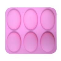 China Custom Size Silicone Soap Mould for DIY Oval Shaped Handmade Soap Cake for sale
