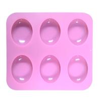 China Custom Size Silicone Soap Mould for DIY Oval Shaped Handmade Soap Cake for sale