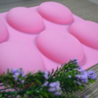 China Custom Size Silicone Soap Mould for DIY Oval Shaped Handmade Soap Cake for sale