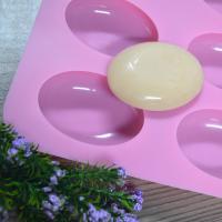China Custom Size Silicone Soap Mould for DIY Oval Shaped Handmade Soap Cake for sale