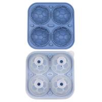 China MHC Eco-Friendly Silicone Ice Cube Trays For Freezer With Cover Balls 3D Football Round Ice Mould for sale