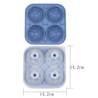 China MHC Eco-Friendly Silicone Ice Cube Trays For Freezer With Cover Balls 3D Football Round Ice Mould for sale