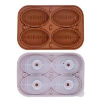 China MHC Factory Wholesale Ice Cube Tray Shapes Funny With Lid Balls 3D Rugby Football Ice Tray for sale