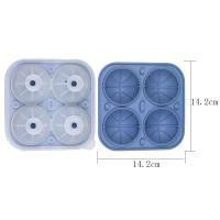 China MHC Bpa Free Silicone Ice Mold With Lid And Bin Easy Release Large Balls Circle 3D Basketball Round Ice Cube for sale