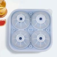 China MHC Bpa Free Silicone Ice Mold With Lid And Bin Easy Release Large Balls Circle 3D Basketball Round Ice Cube for sale