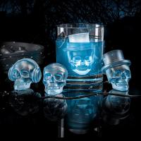 China MHC 3D Cranial Shape Skull Ice Molds For Whiskey Tray With Non-Spill Lid for sale