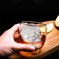 China MHC 3D Cranial Shape Skull Ice Molds For Whiskey Tray With Non-Spill Lid for sale