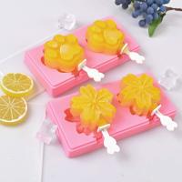 China Kids' Popsicle Maker Large Silicone Ice Cream Mold with Sticks and Paw Shape Design for sale