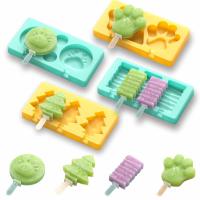 China Kids' Popsicle Maker Large Silicone Ice Cream Mold with Sticks and Paw Shape Design for sale