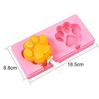 China Kids' Popsicle Maker Large Silicone Ice Cream Mold with Sticks and Paw Shape Design for sale