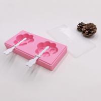 China Kids' Popsicle Maker Large Silicone Ice Cream Mold with Sticks and Paw Shape Design for sale
