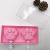 China Kids' Popsicle Maker Large Silicone Ice Cream Mold with Sticks and Paw Shape Design for sale