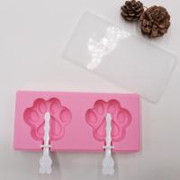 China Kids' Popsicle Maker Large Silicone Ice Cream Mold with Sticks and Paw Shape Design for sale