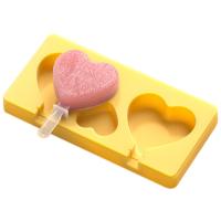 China MHC Heart Shape Ice Cream Molds Large Silicone With Sticks Popsicle For Kids Toddlers for sale