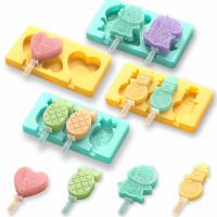 China MHC Heart Shape Ice Cream Molds Large Silicone With Sticks Popsicle For Kids Toddlers for sale