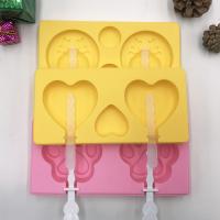 China MHC Heart Shape Ice Cream Molds Large Silicone With Sticks Popsicle For Kids Toddlers for sale