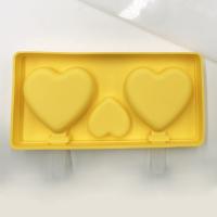 China MHC Heart Shape Ice Cream Molds Large Silicone With Sticks Popsicle For Kids Toddlers for sale