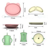 China Ergonomic Panda Silicone 6-12 Months On The Go Suction Plate Set for Baby Feeding Essentials for sale