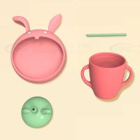 China MHC Starter 6-12 Months Rabbit Baby Feeding Set Non Silicone Bpa Free Non Toxic Toys for sale