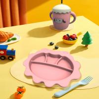 China MHC Newborn Sheep Silicone Weaning Feeding Cup Bowl Bib Spoons Essentials Suction Plate Set for sale