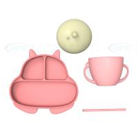 China Customizable Animal Squirrel Silicone Feeding Set for Children 6 Months and Older for sale