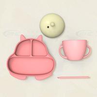 China Customizable Animal Squirrel Silicone Feeding Set for Children 6 Months and Older for sale