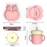 China MHC Owl Baby Feeding Products Silicone Feeding Set Bowl Lid Spoon for Baby Nursing for sale