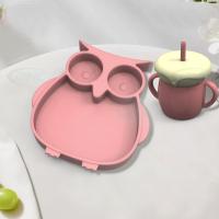 China MHC Owl Baby Feeding Products Silicone Feeding Set Bowl Lid Spoon for Baby Nursing for sale