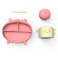 China BPA Free Silicone Baby Feeding Set Standard Bowl Lid and Spoon for Nursing for sale