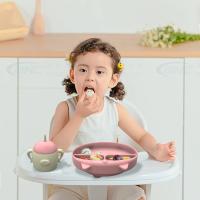 China BPA Free Silicone Baby Feeding Set Standard Bowl Lid and Spoon for Nursing for sale