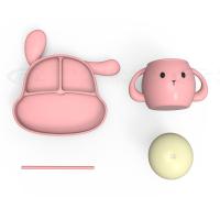 China MHC Cartoon Animal Silicone Baby Feeding Set Plate for Kids Travel Nursing 500 Pieces for sale