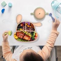 China MHC Cartoon Animal Silicone Baby Feeding Set Plate for Kids Travel Nursing 500 Pieces for sale