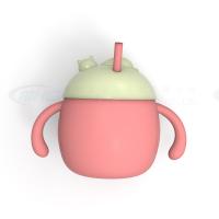 China MHC 4 Months Baby Feeding Cup with Straw 50 Pieces Dish and Handles Gift Set for sale
