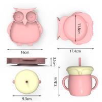 China MHC Pink Silicone Baby Feeding Plate for 12-18 Months Baby Attach to Table Lightweight for sale