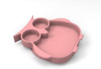China MHC Pink Silicone Baby Feeding Plate for 12-18 Months Baby Attach to Table Lightweight for sale