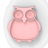 China MHC Pink Silicone Baby Feeding Plate for 12-18 Months Baby Attach to Table Lightweight for sale